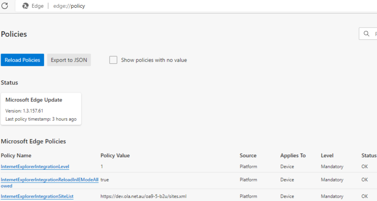 Edge IE mode set-up (Advanced Users) – Help for Online Advantage